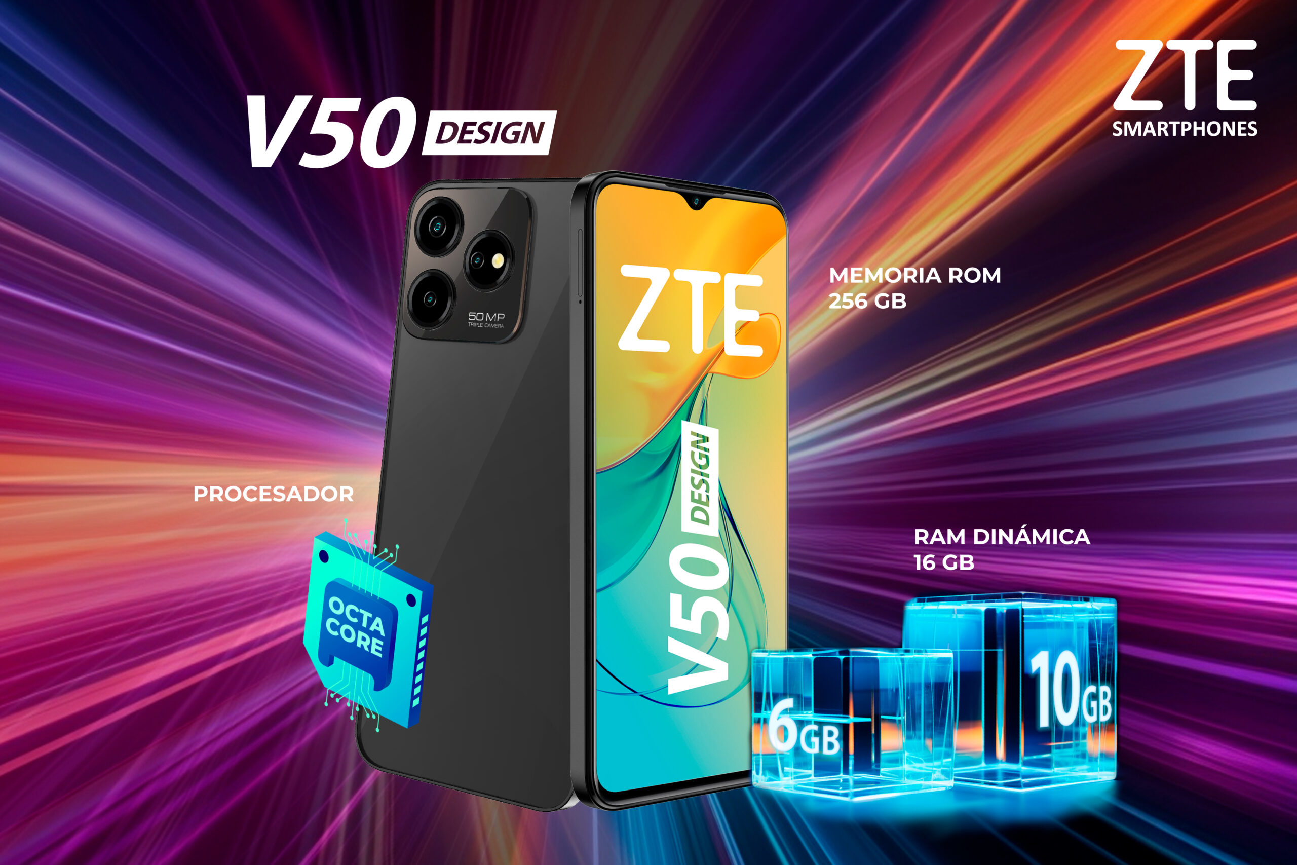 ZTE V50 Design: El nuevo smartphone que destaca por su gran pantalla y ...